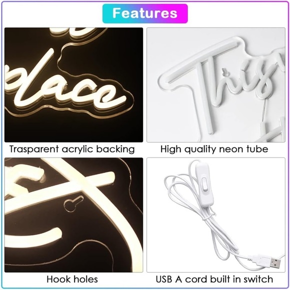 Urban Outfitters | Party Supplies | Cursive Text White Neon This Must ...